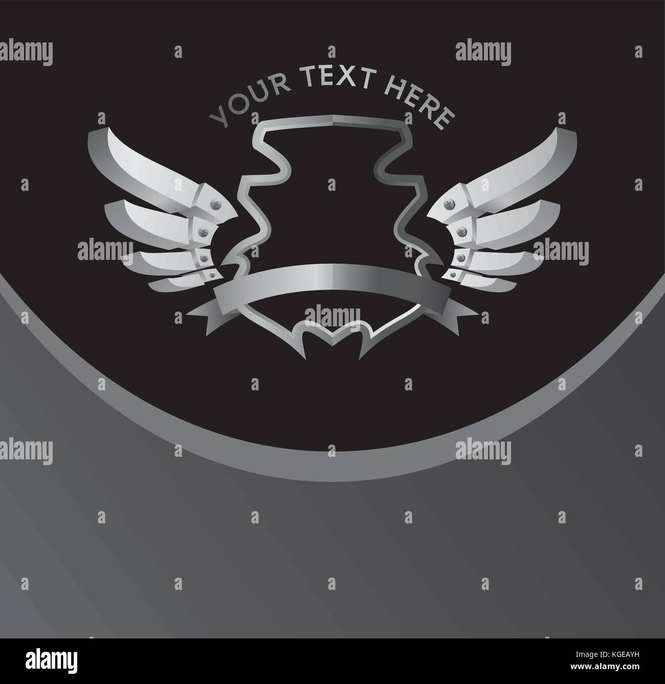 silver shield and wing theme vector illustration Stock Vector Image ...
