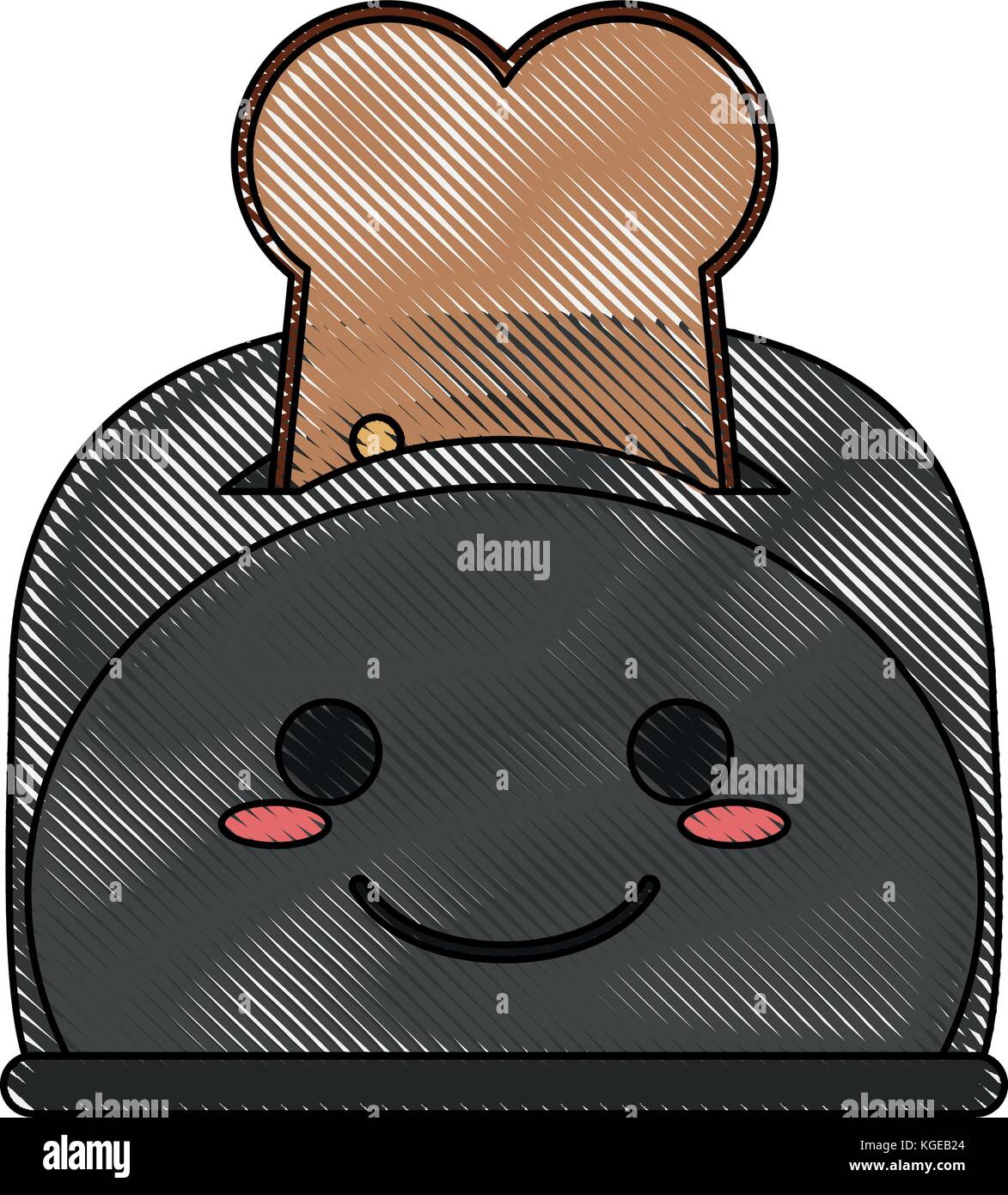 Bread kawaii breakfast Stock Vector Images - Alamy