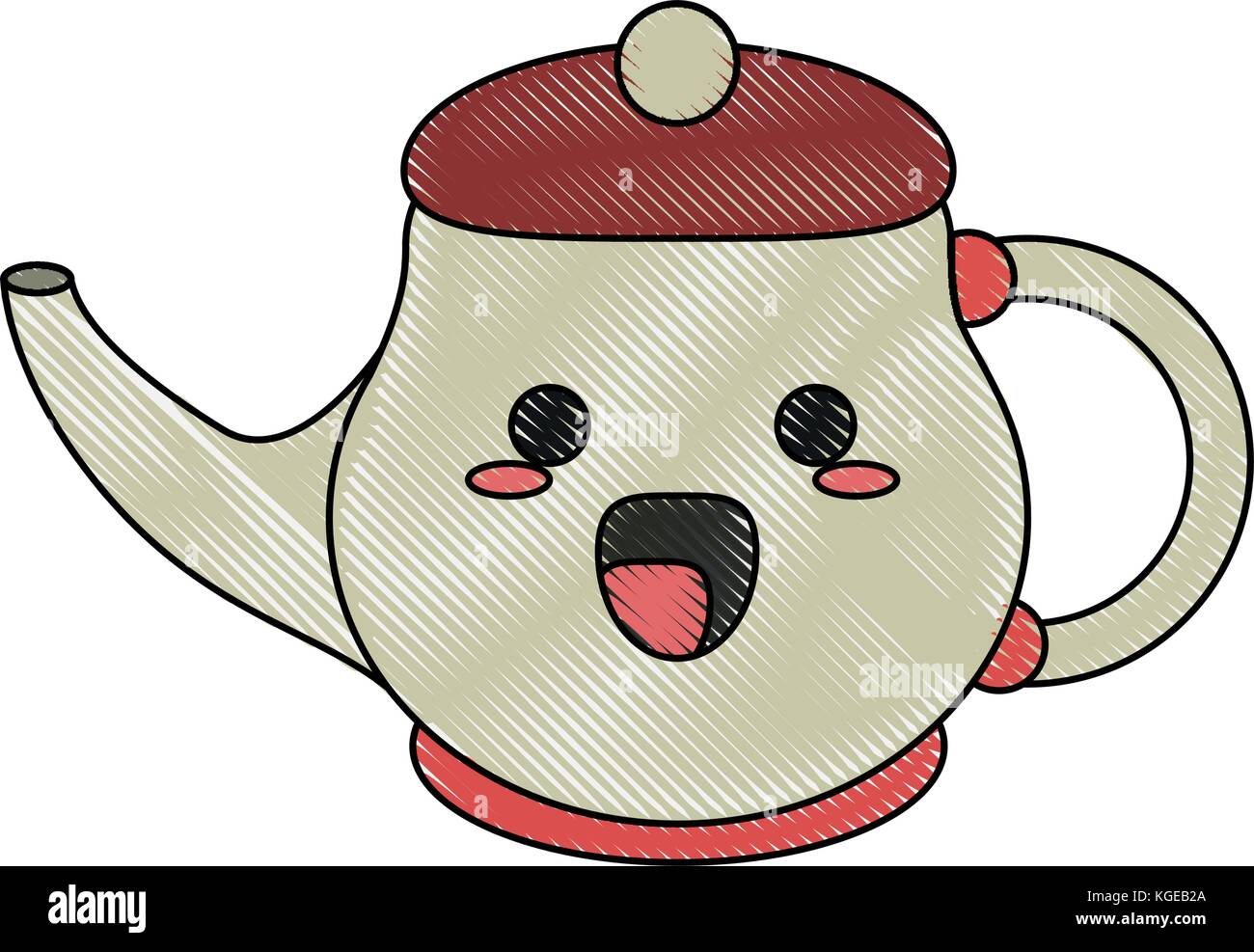 Porcelain tea jug kawaii cartoon Stock Vector Image & Art - Alamy