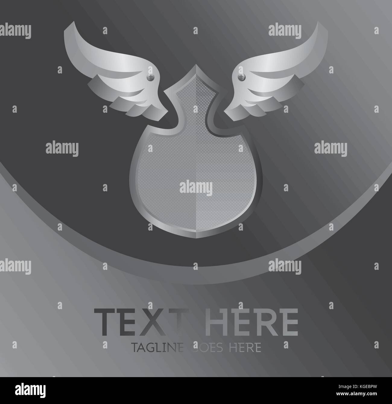 silver shield and wing theme vector illustration Stock Vector Image ...