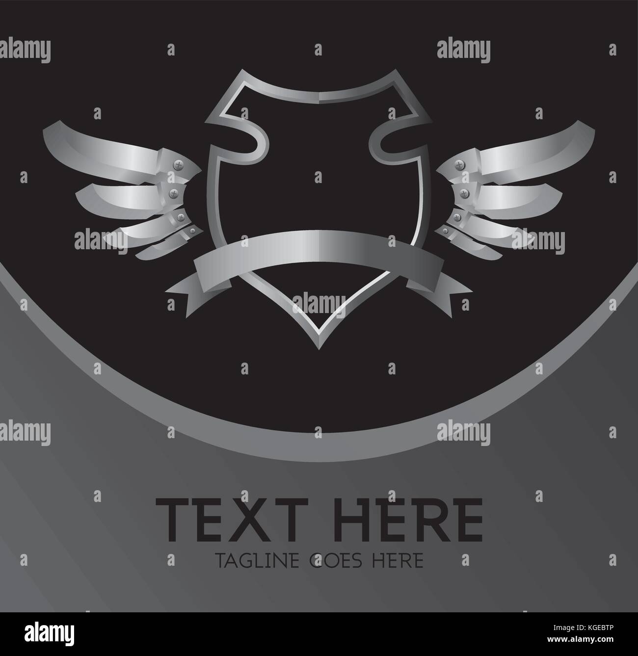 silver shield and wing theme vector illustration Stock Vector Image ...