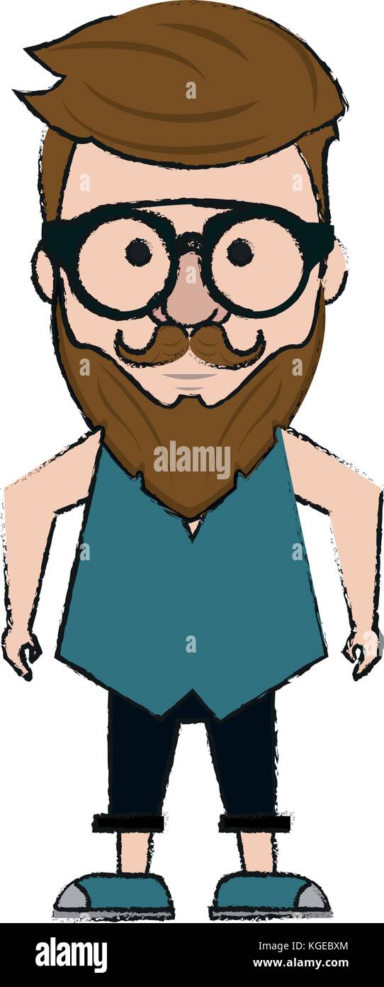 Hipster man cartoon Stock Vector Image & Art - Alamy