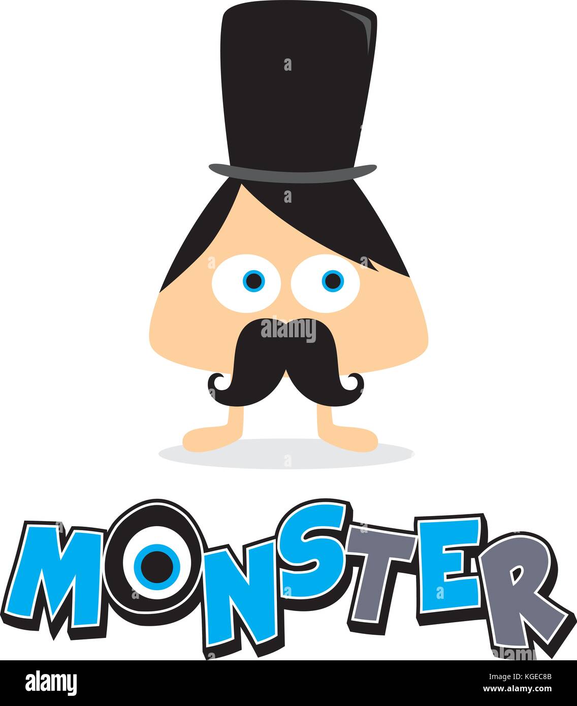 cartoon monster character theme vector art illustration Stock Vector ...