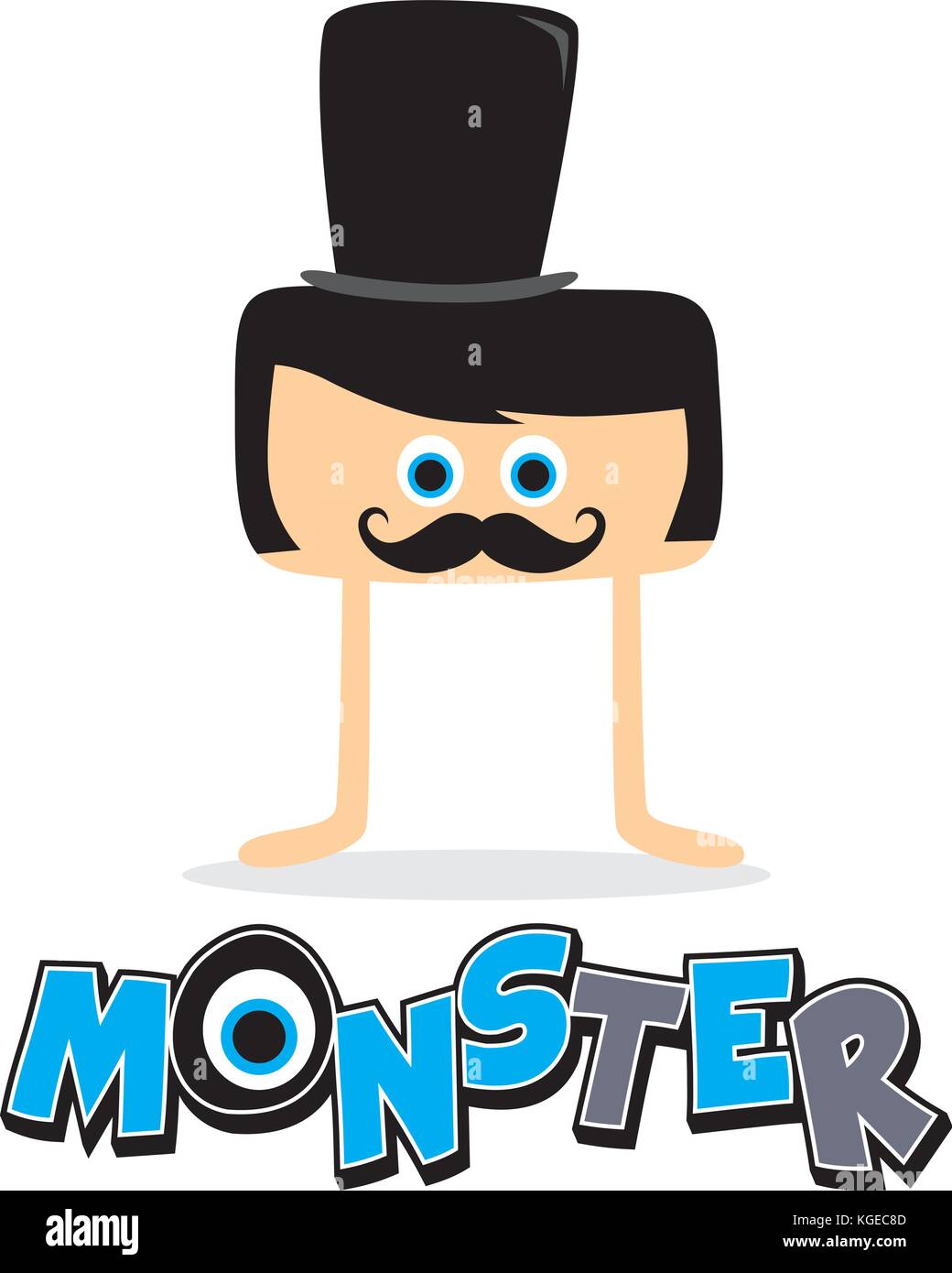 cartoon monster character theme vector art illustration Stock Vector ...