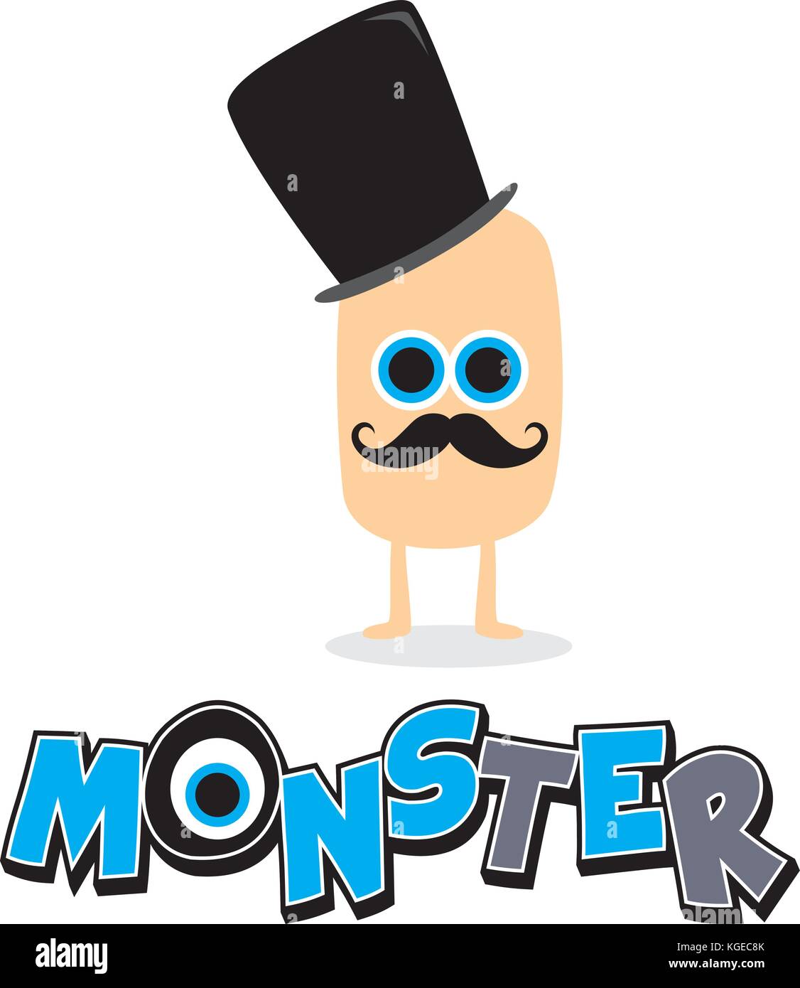 cartoon monster character theme vector art illustration Stock Vector ...