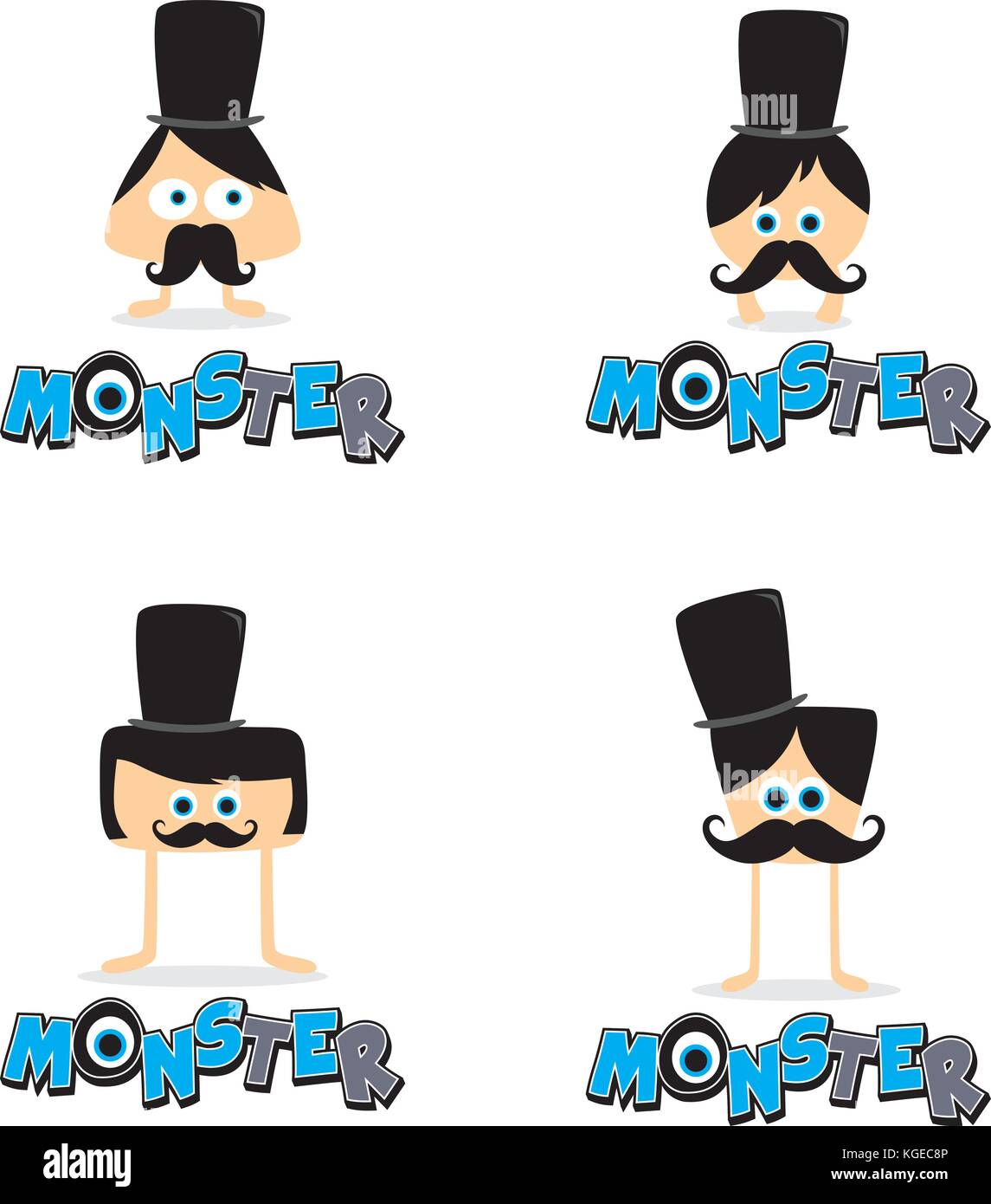 cartoon monster character theme vector art illustration Stock Vector ...