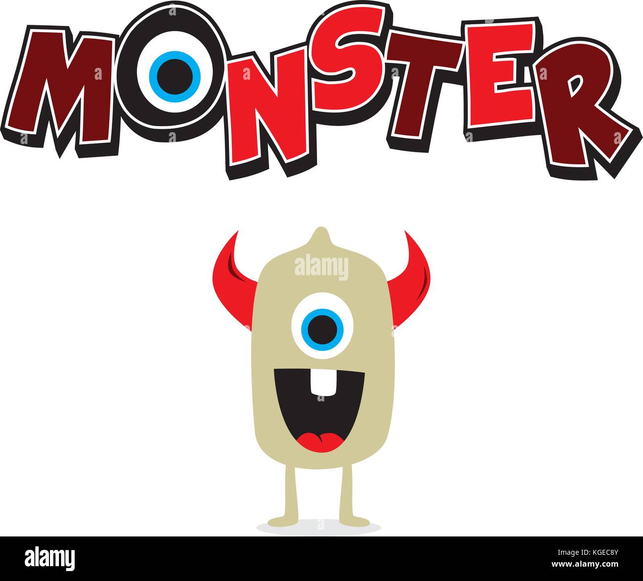 cartoon monster character theme vector art illustration Stock Vector ...