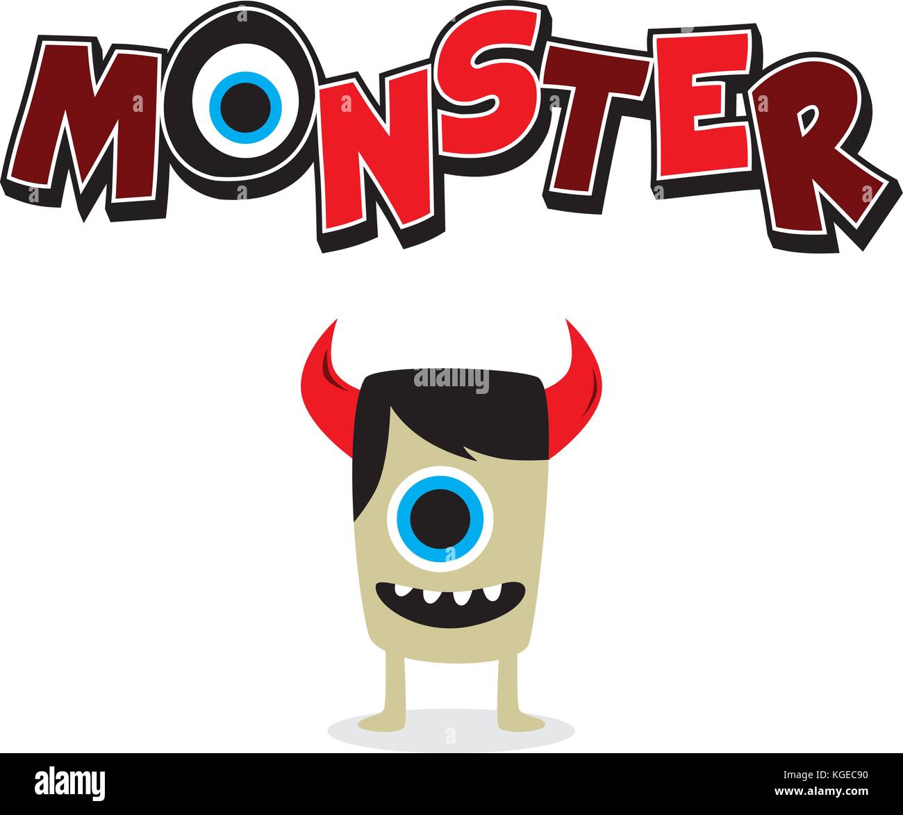 cartoon monster character theme vector art illustration Stock Vector ...