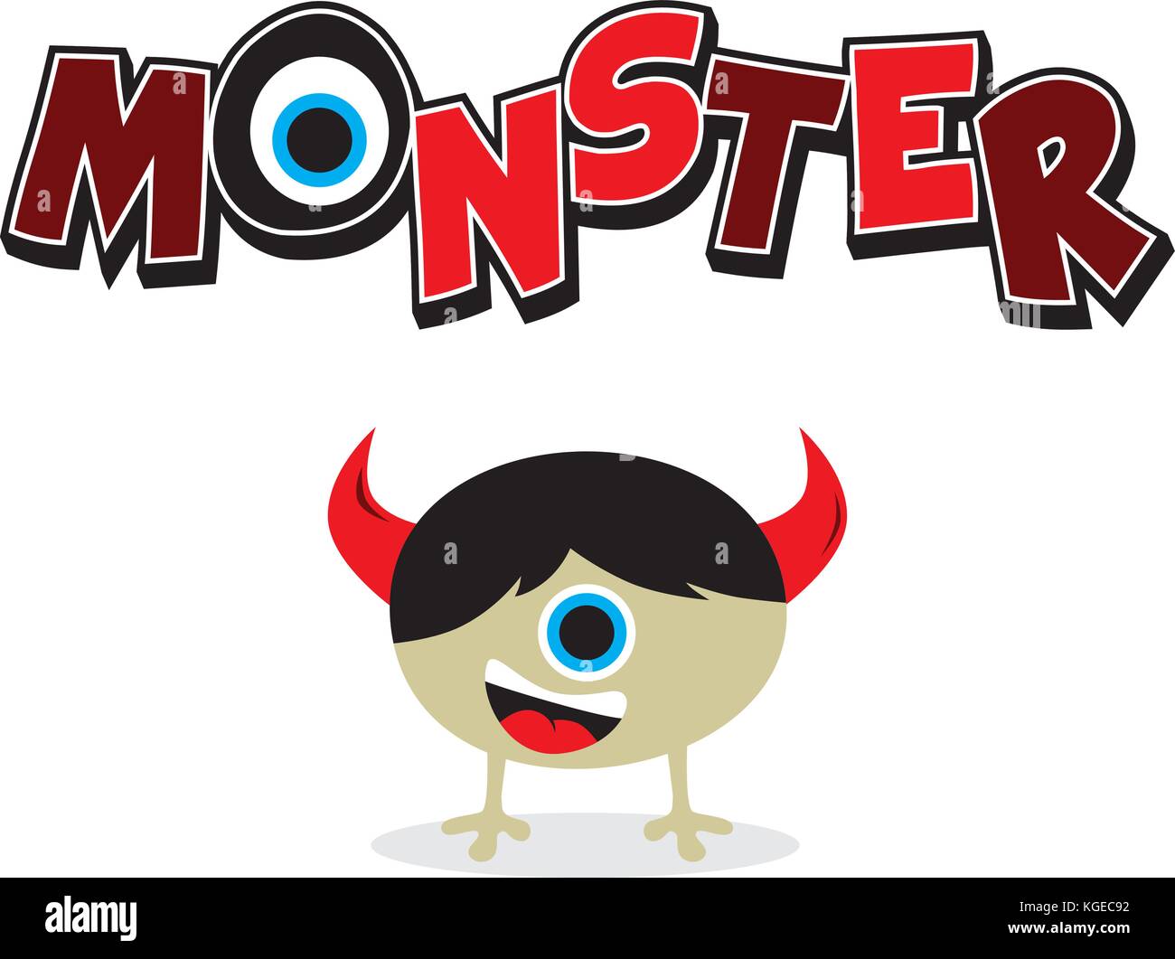 cartoon monster character theme vector art illustration Stock Vector ...