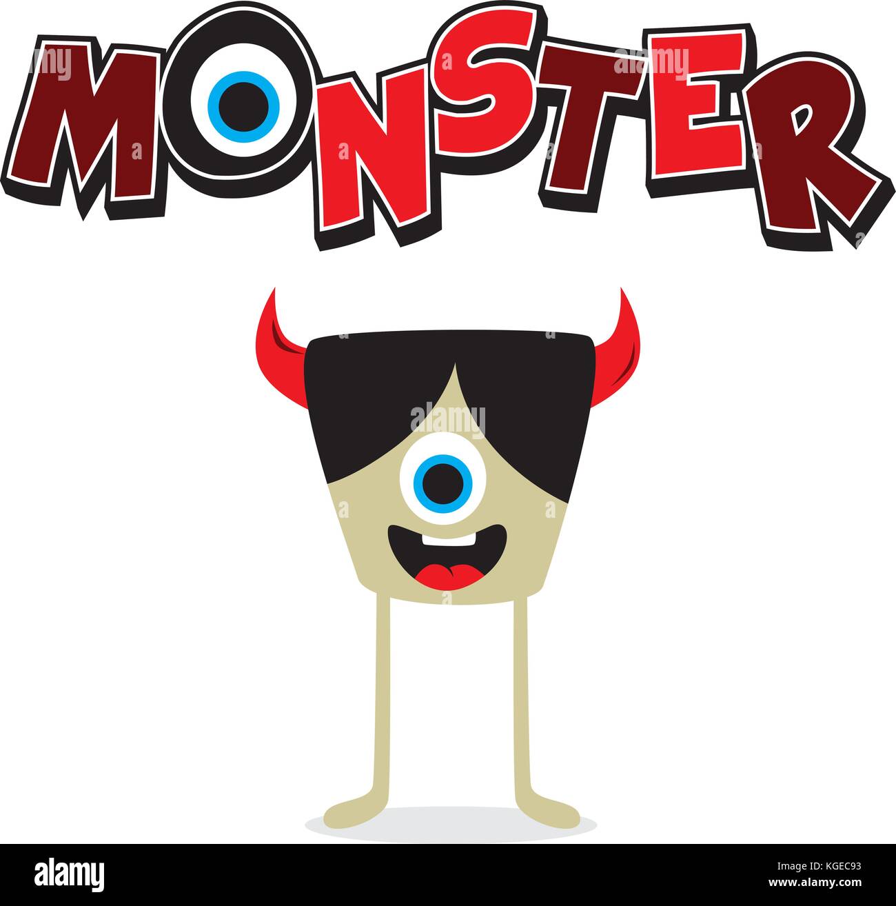 cartoon monster character theme vector art illustration Stock Vector ...