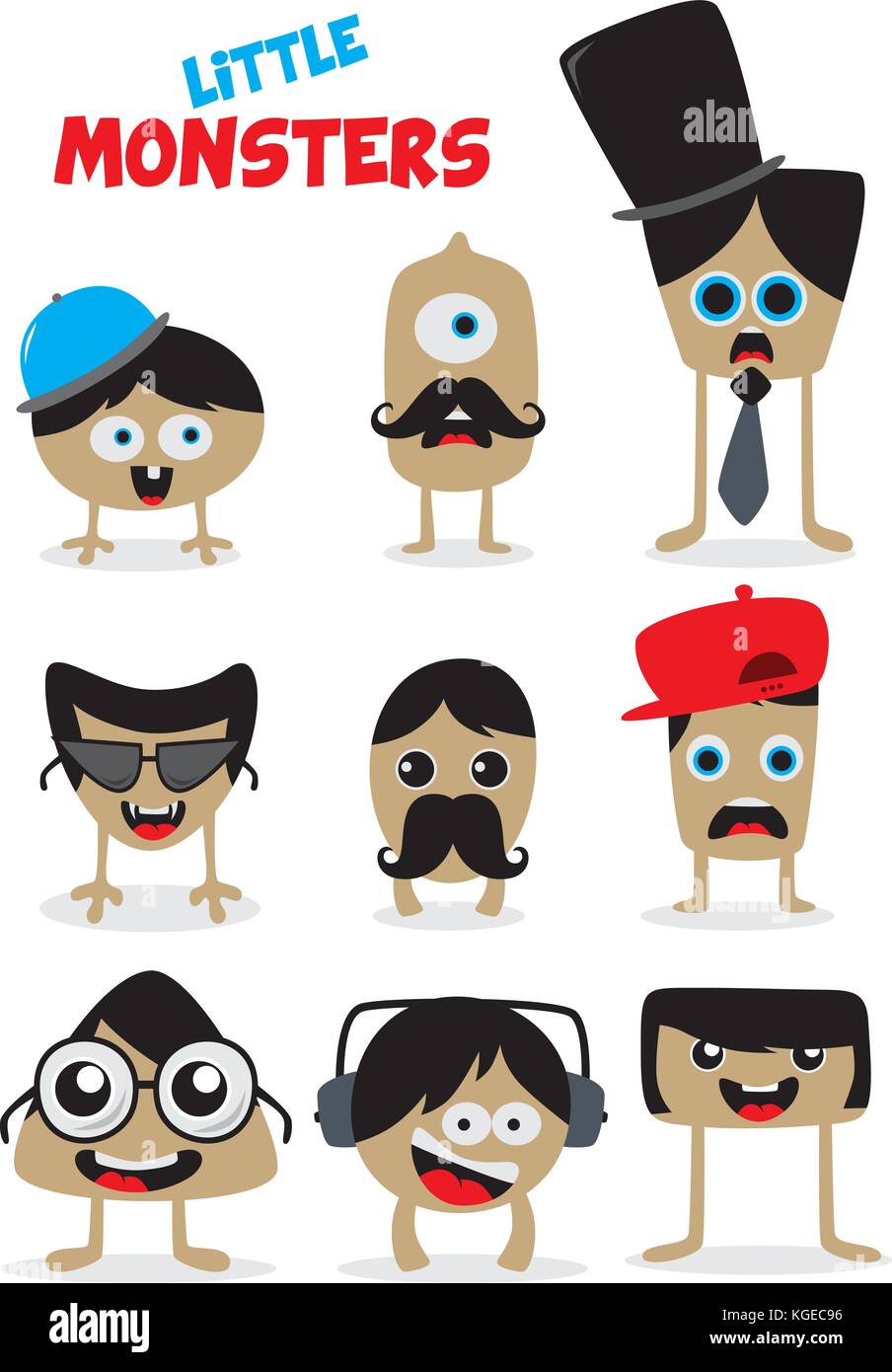cartoon monster character theme vector art illustration Stock Vector ...