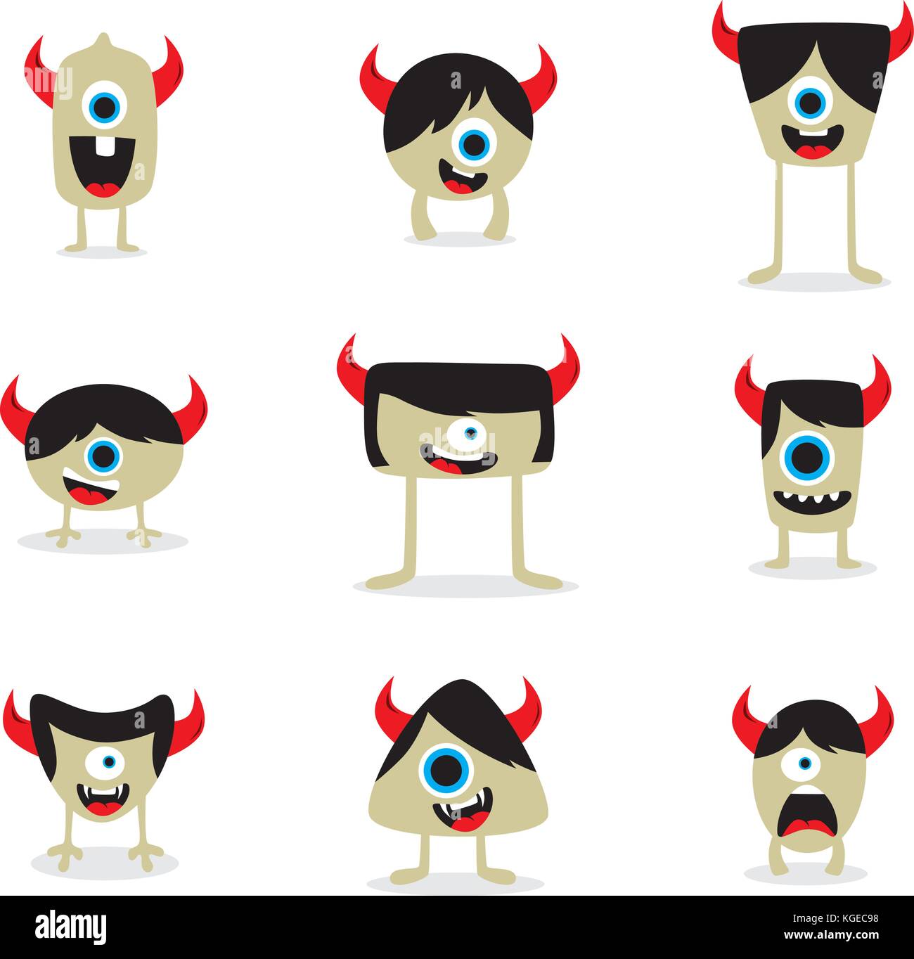 cartoon monster character theme vector art illustration Stock Vector ...