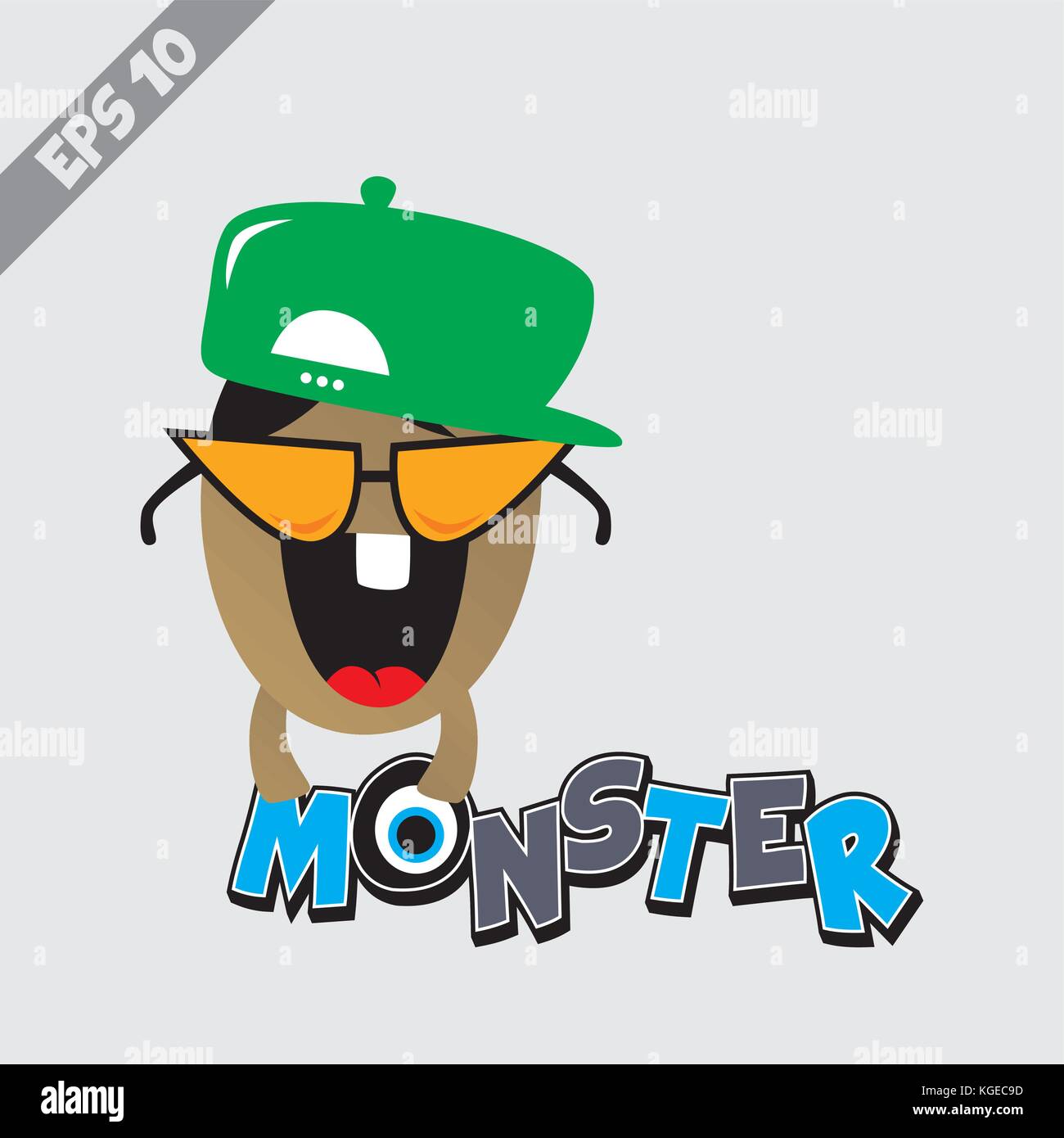 cartoon monster character theme vector art illustration Stock Vector ...