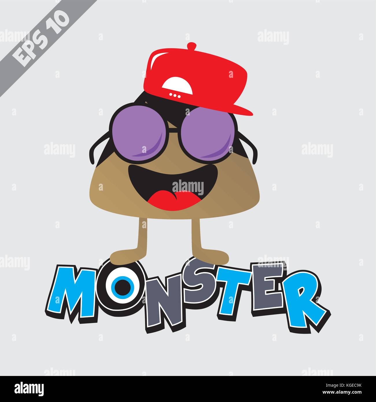 cartoon monster character theme vector art illustration Stock Vector ...