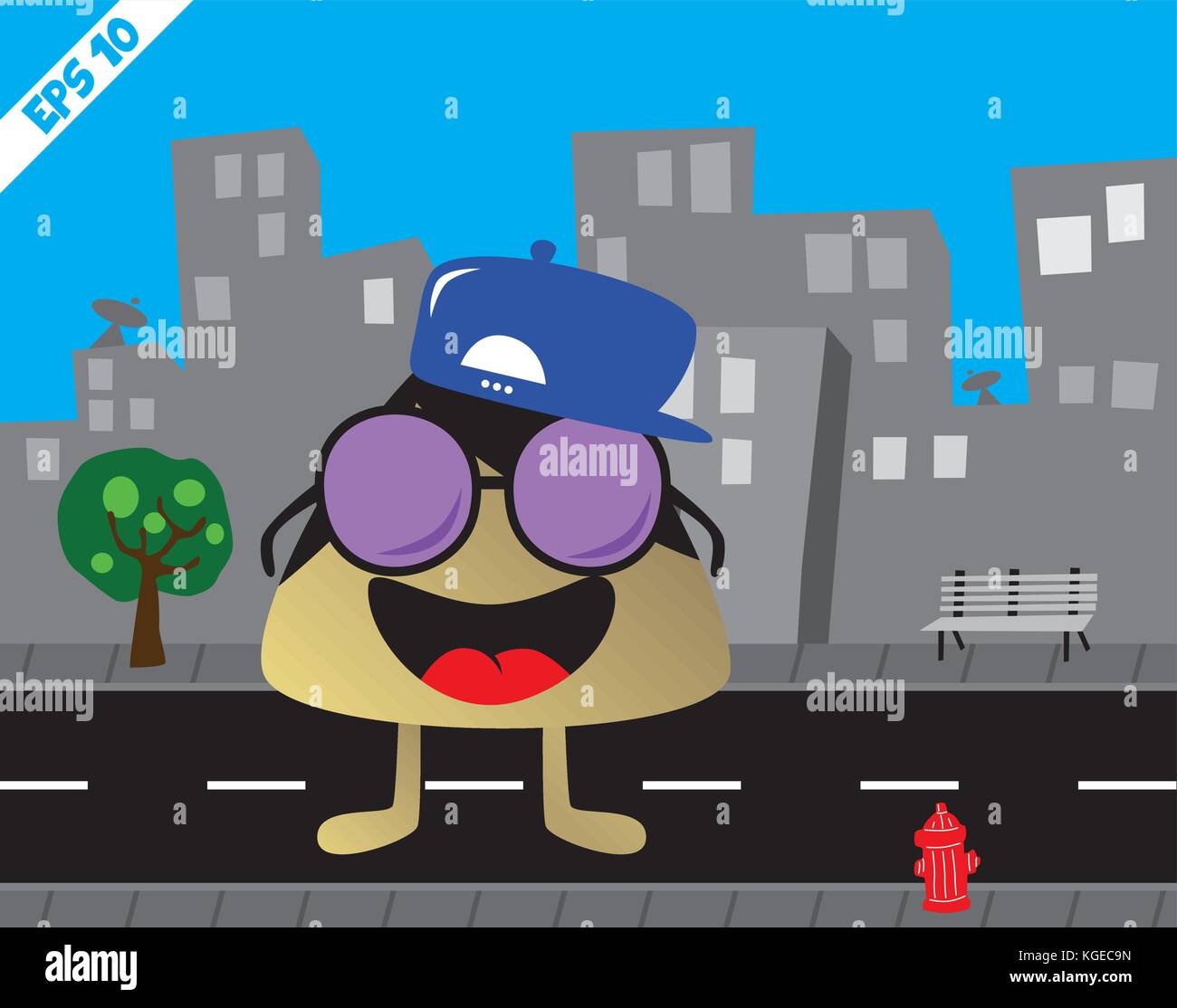 cartoon monster character theme vector art illustration Stock Vector ...