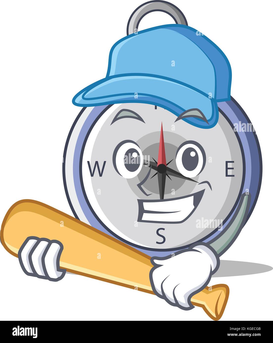Playing baseball compass character cartoon style Stock Vector Image ...