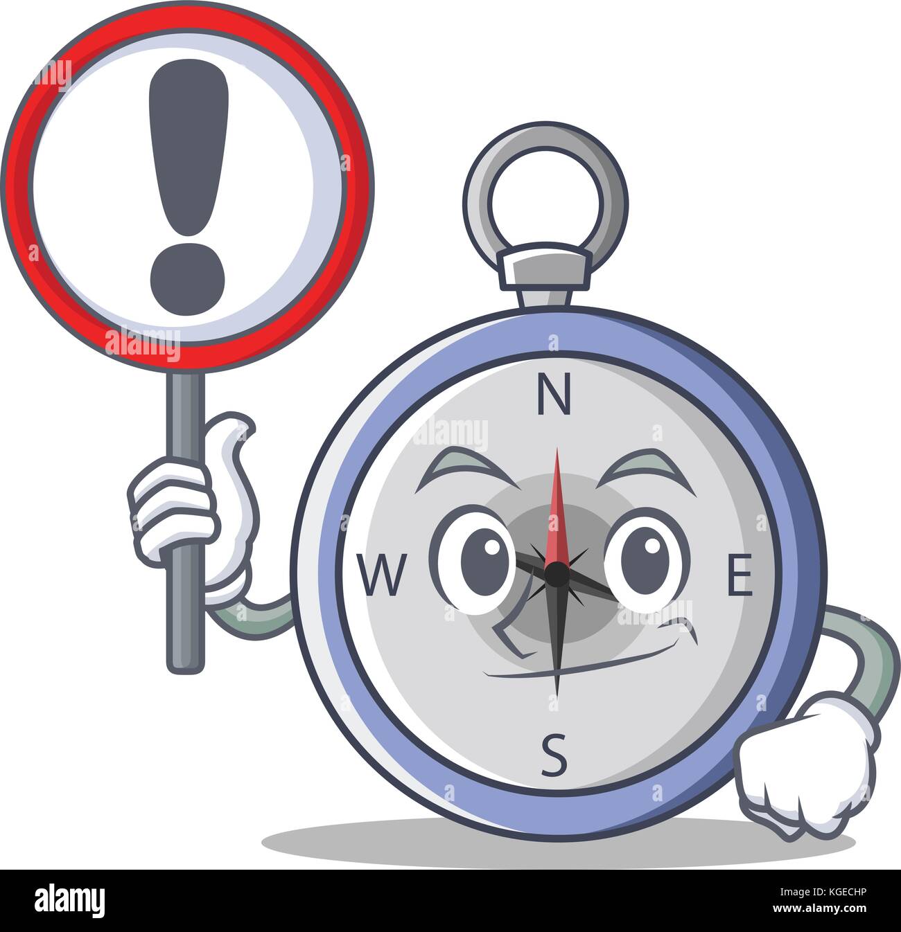 With sign compass character cartoon style Stock Vector Image & Art - Alamy