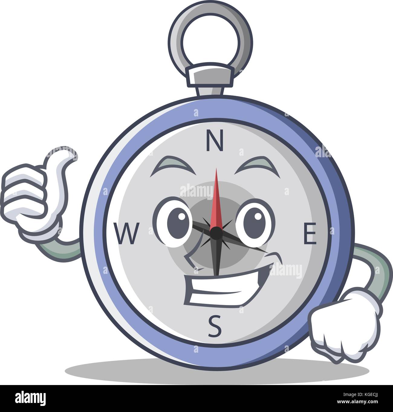 Thumbs up compass character cartoon style Stock Vector Image & Art - Alamy