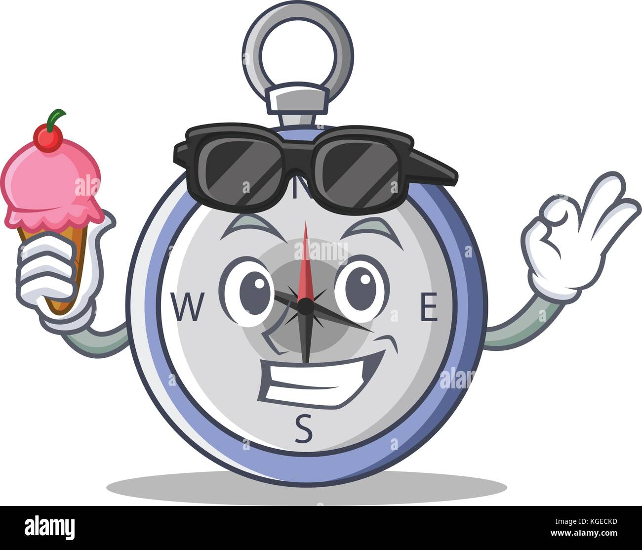With ice cream compass character cartoon style Stock Vector Image & Art ...