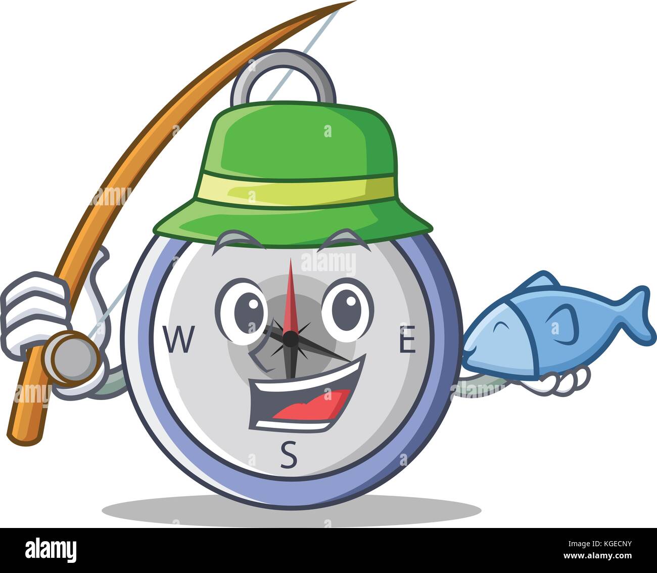Fishing compass character cartoon style Stock Vector Image & Art - Alamy