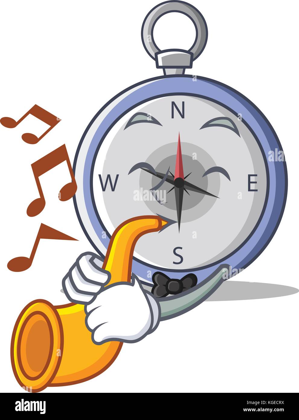 With trumpet compass character cartoon style Stock Vector Image & Art ...