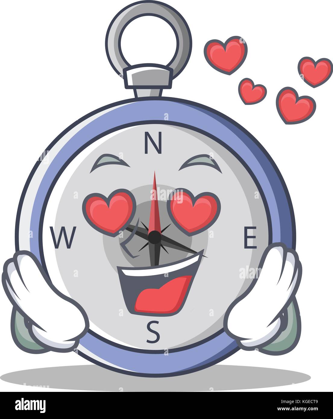 In love compass character cartoon style Stock Vector Image & Art - Alamy