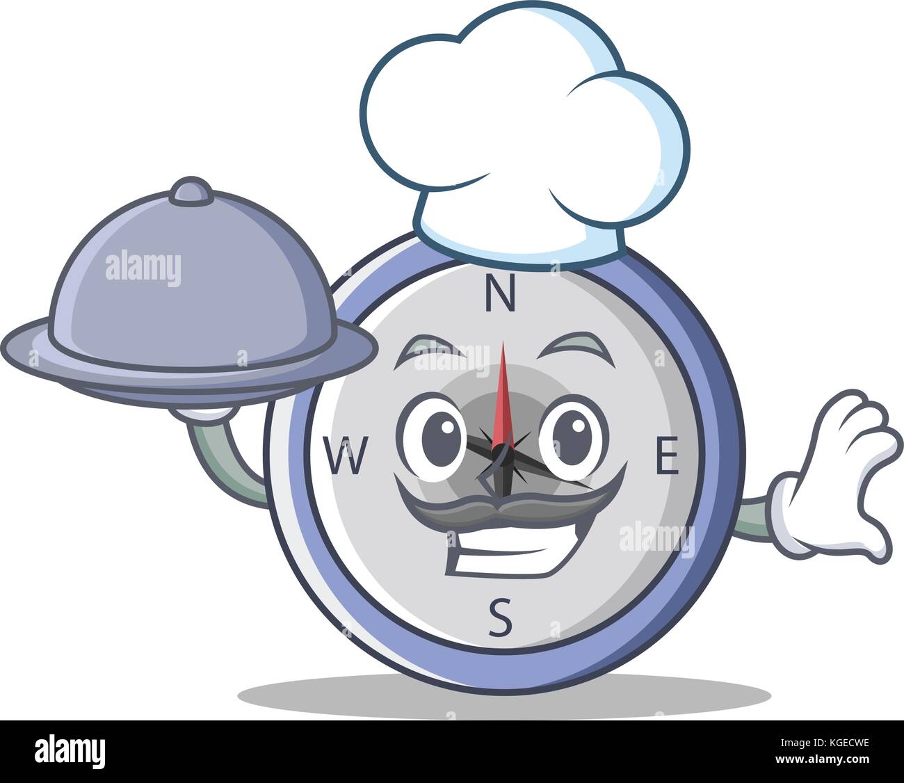 Chef with food compass character cartoon style Stock Vector Image & Art ...