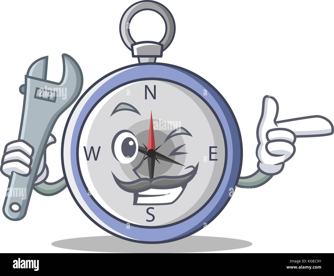 Mechanic compass character cartoon style Stock Vector Image & Art - Alamy
