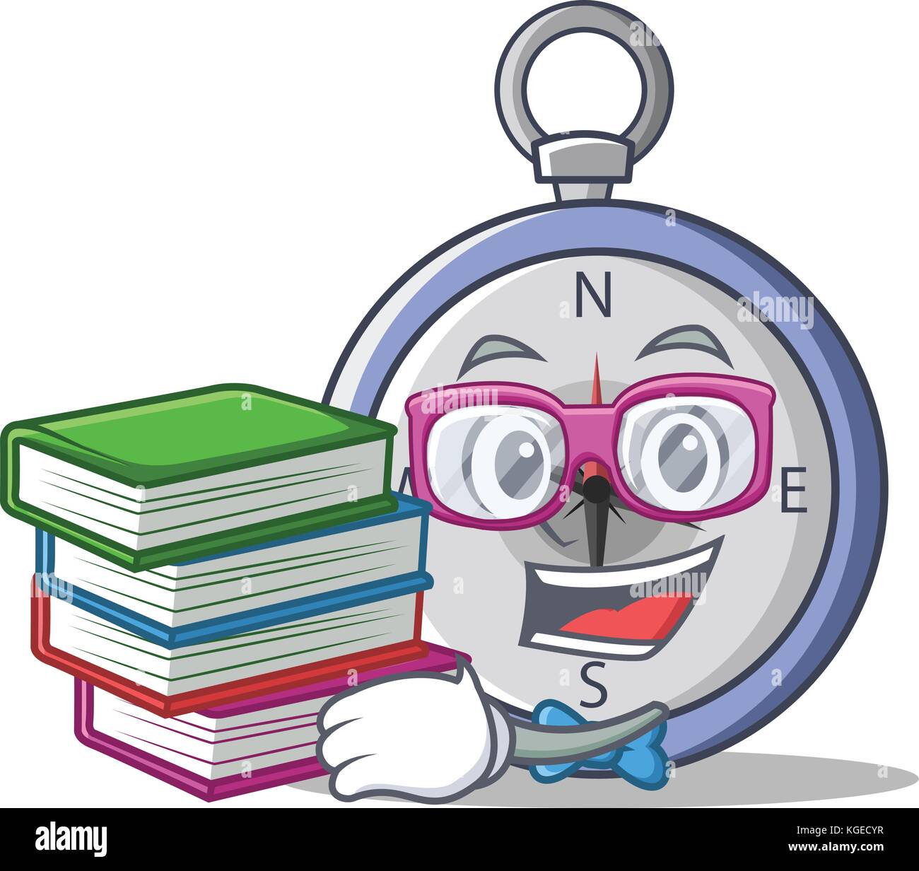 Student with book compass character cartoon style Stock Vector Image ...
