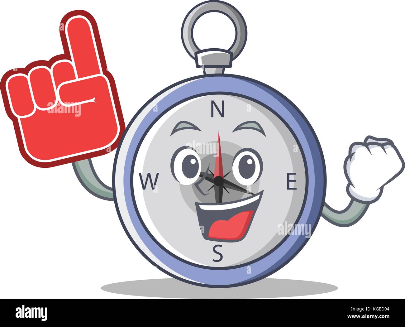 Foam finger compass character cartoon style Stock Vector Image & Art ...