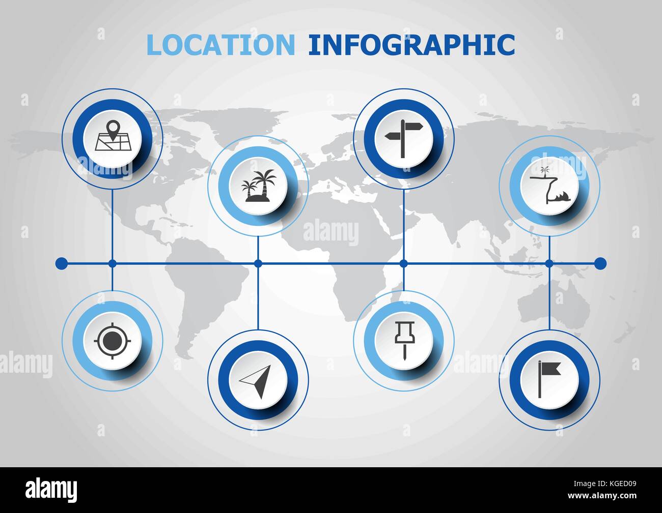 Infographic design with location icons, stock vector Stock Vector Image ...