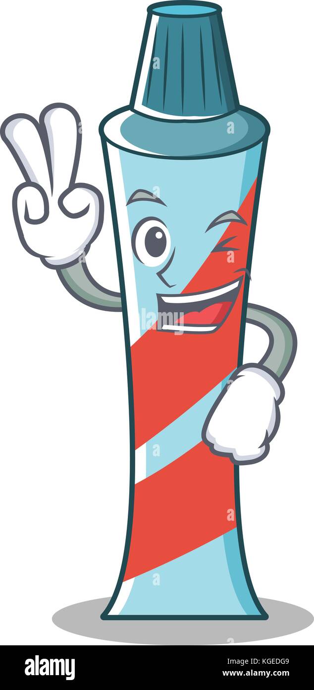 Two finger toothpaste character cartoon style Stock Vector Image & Art ...
