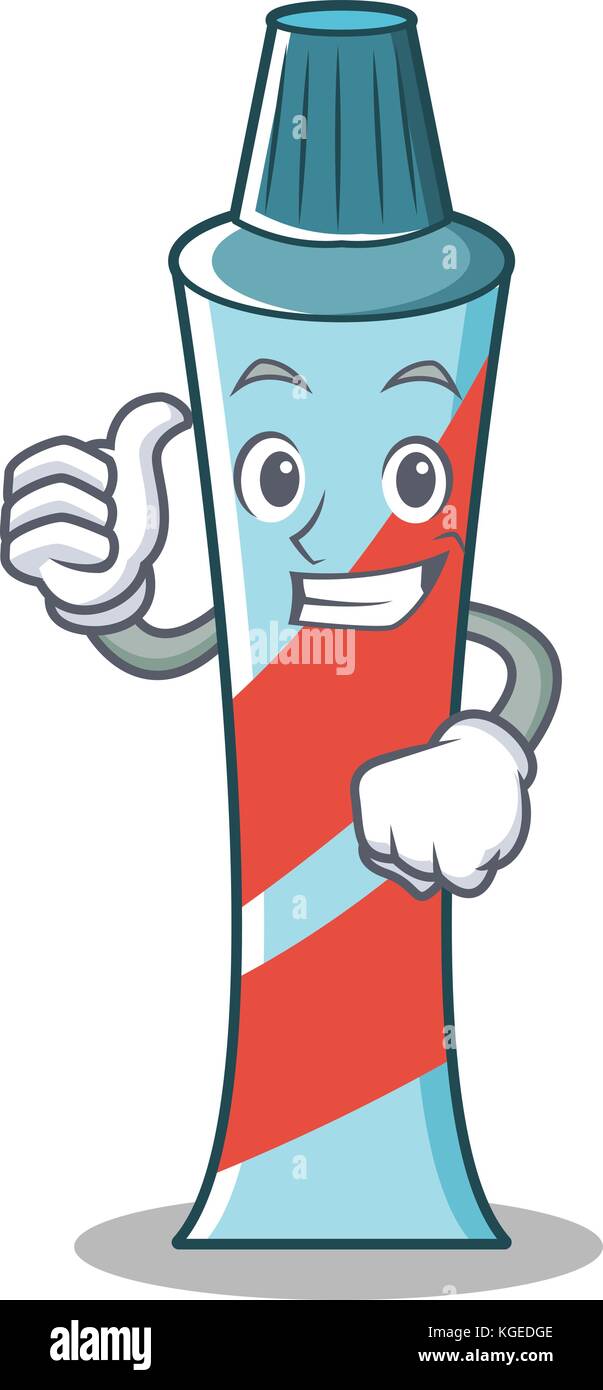 Thumbs up toothpaste character cartoon style Stock Vector Image & Art ...