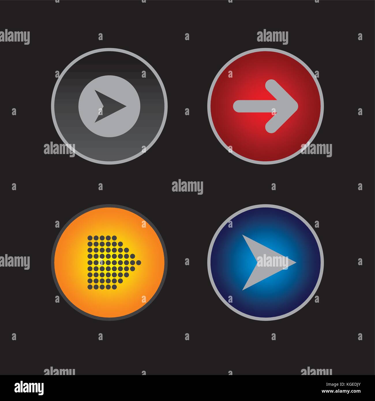 arrow media icon button vector graphic art illustration Stock Vector ...