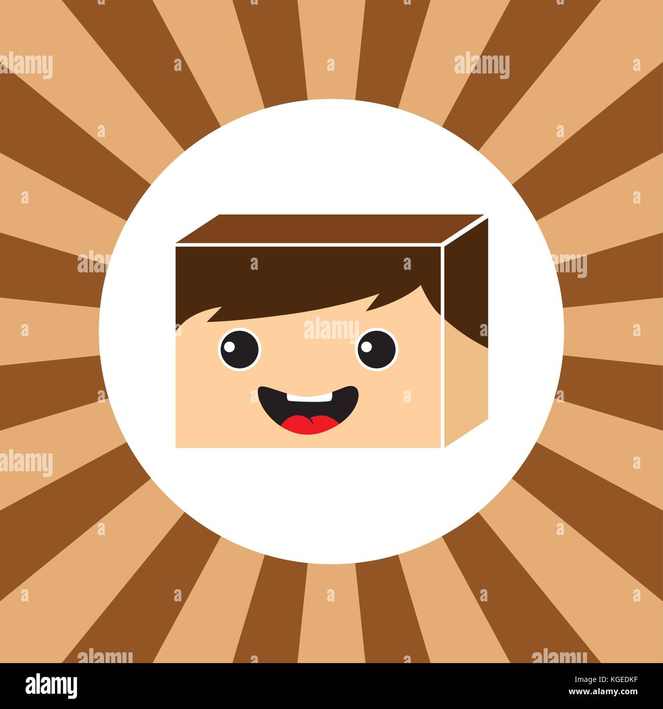 block isometric cartoon character vector art graphic Stock Vector Image ...