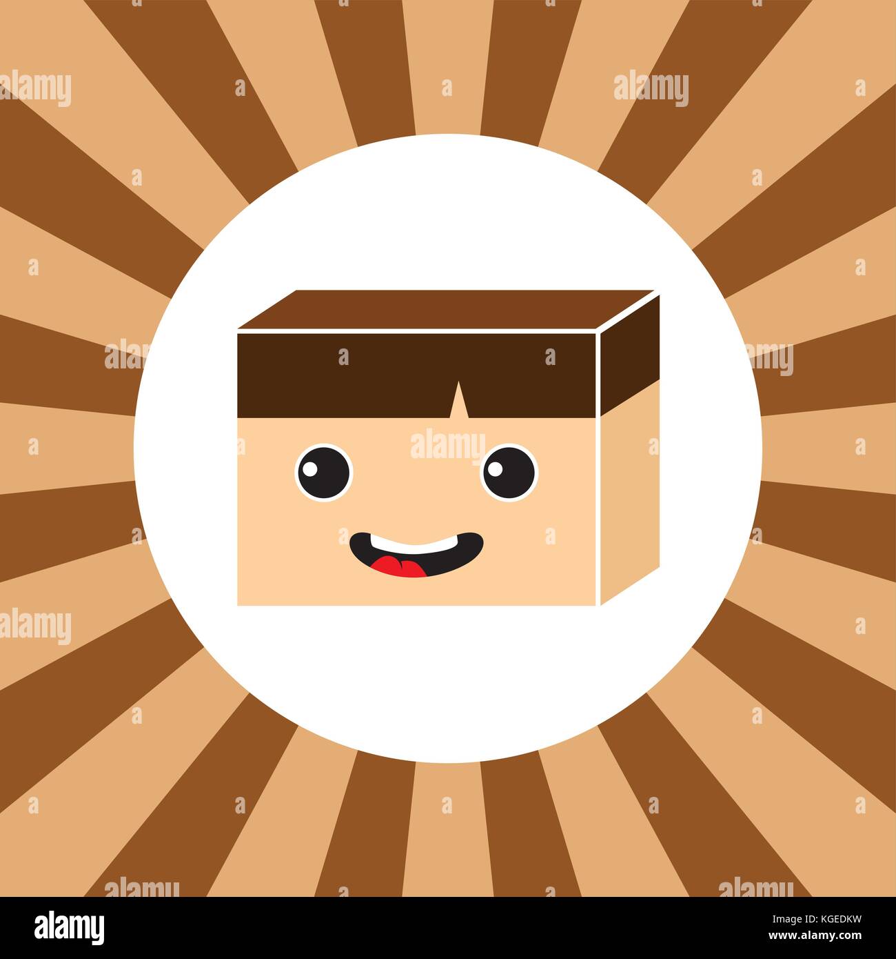 block isometric cartoon character vector art graphic Stock Vector Image ...