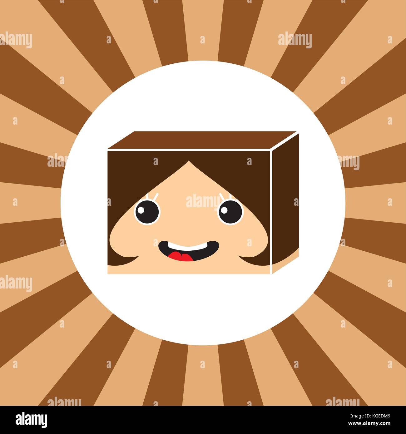block isometric cartoon character vector art graphic Stock Vector Image ...