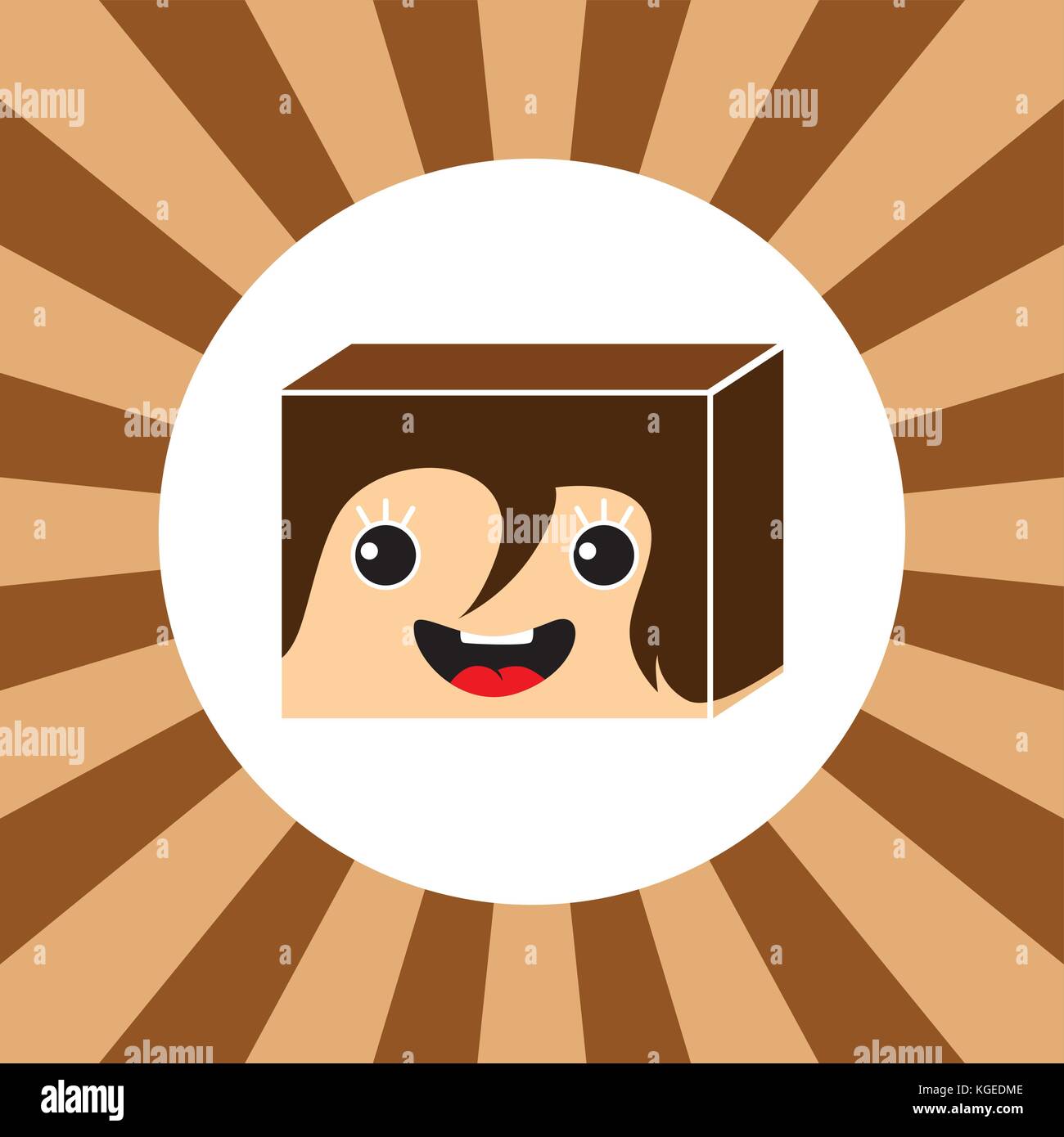 block isometric cartoon character vector art graphic Stock Vector Image ...