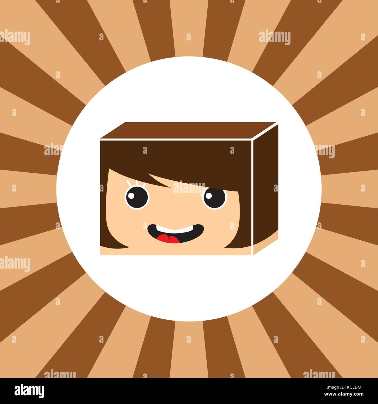 block isometric cartoon character vector art graphic Stock Vector Image ...