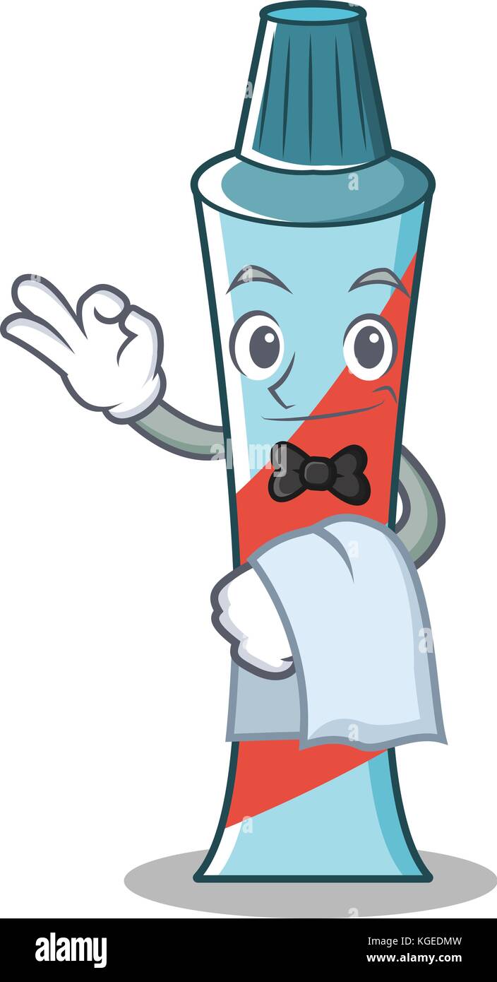 Waiter toothpaste character cartoon style Stock Vector Image & Art - Alamy