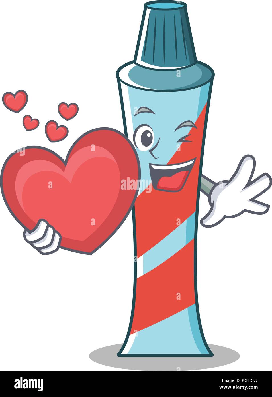 With heart toothpaste character cartoon style Stock Vector Image & Art ...