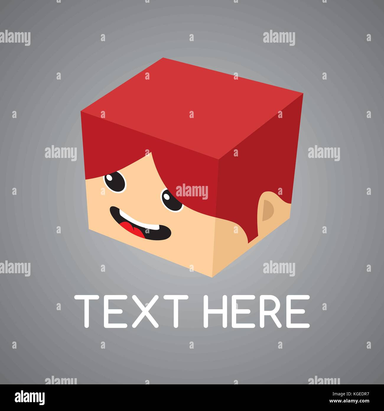 block isometric cartoon character vector art graphic Stock Vector Image ...