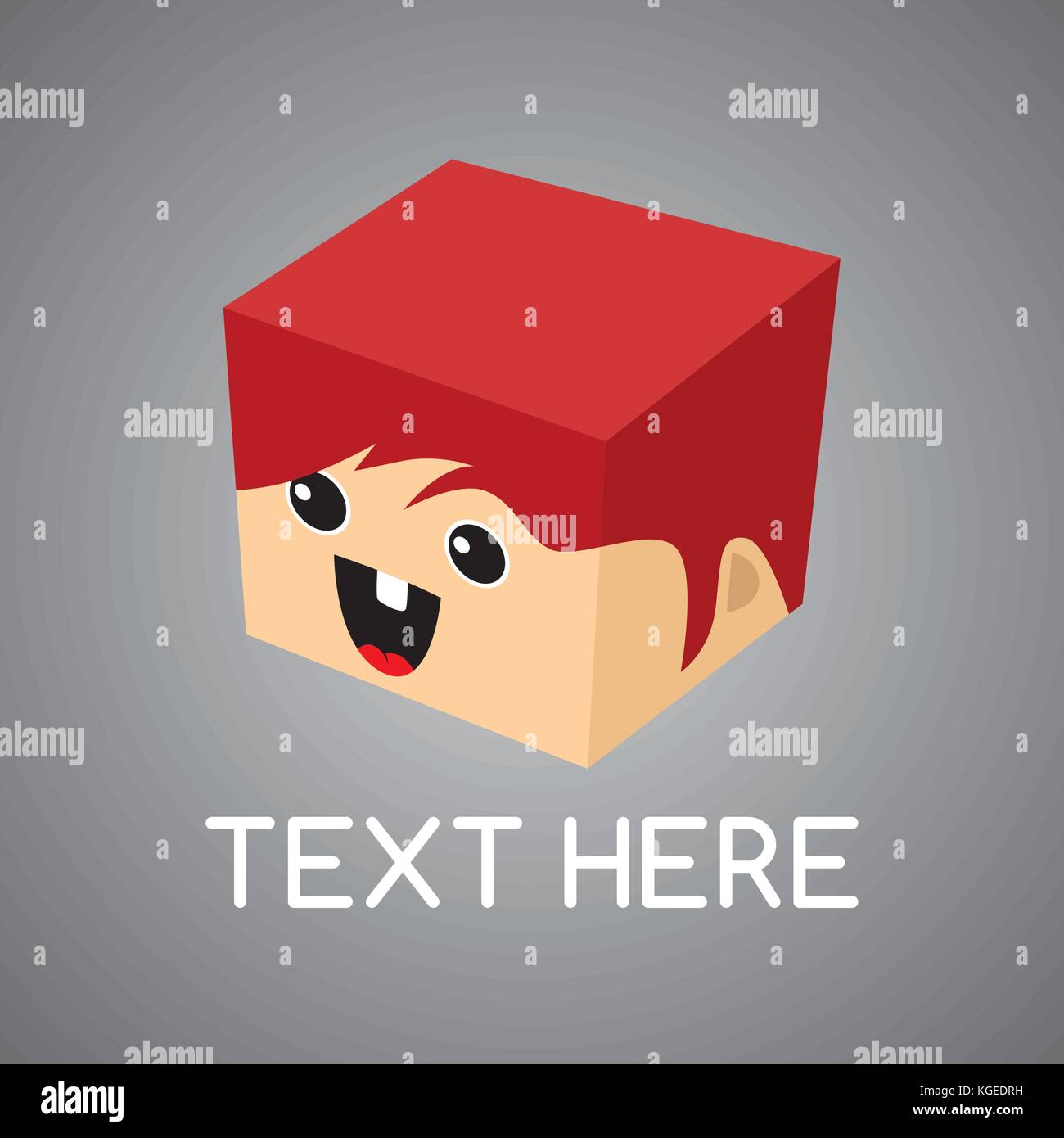 block isometric cartoon character vector art graphic Stock Vector Image ...