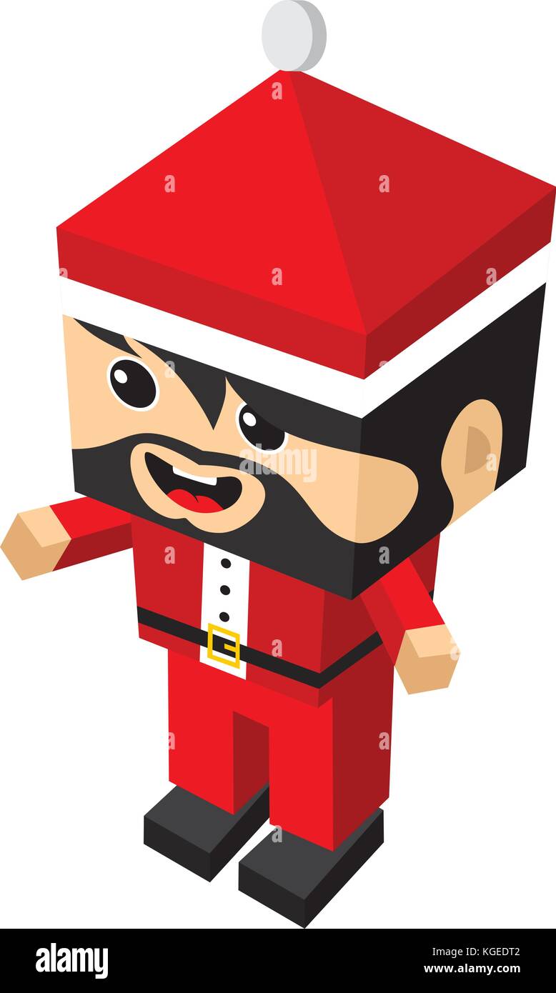 block isometric cartoon character vector art graphic Stock Vector Image ...