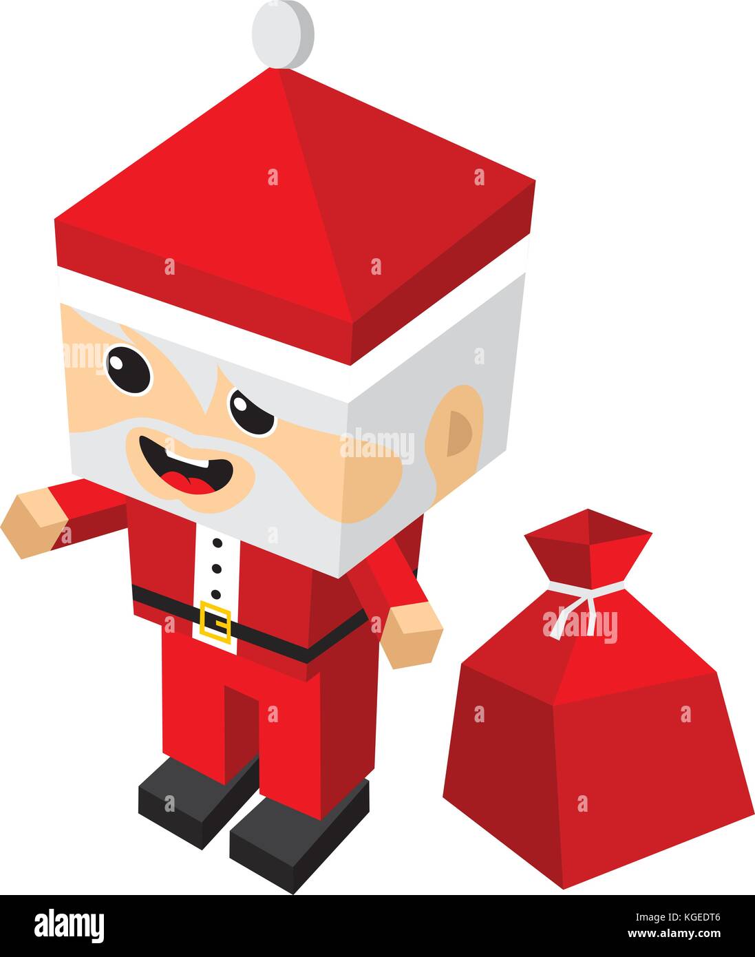 block isometric cartoon character vector art graphic Stock Vector Image ...