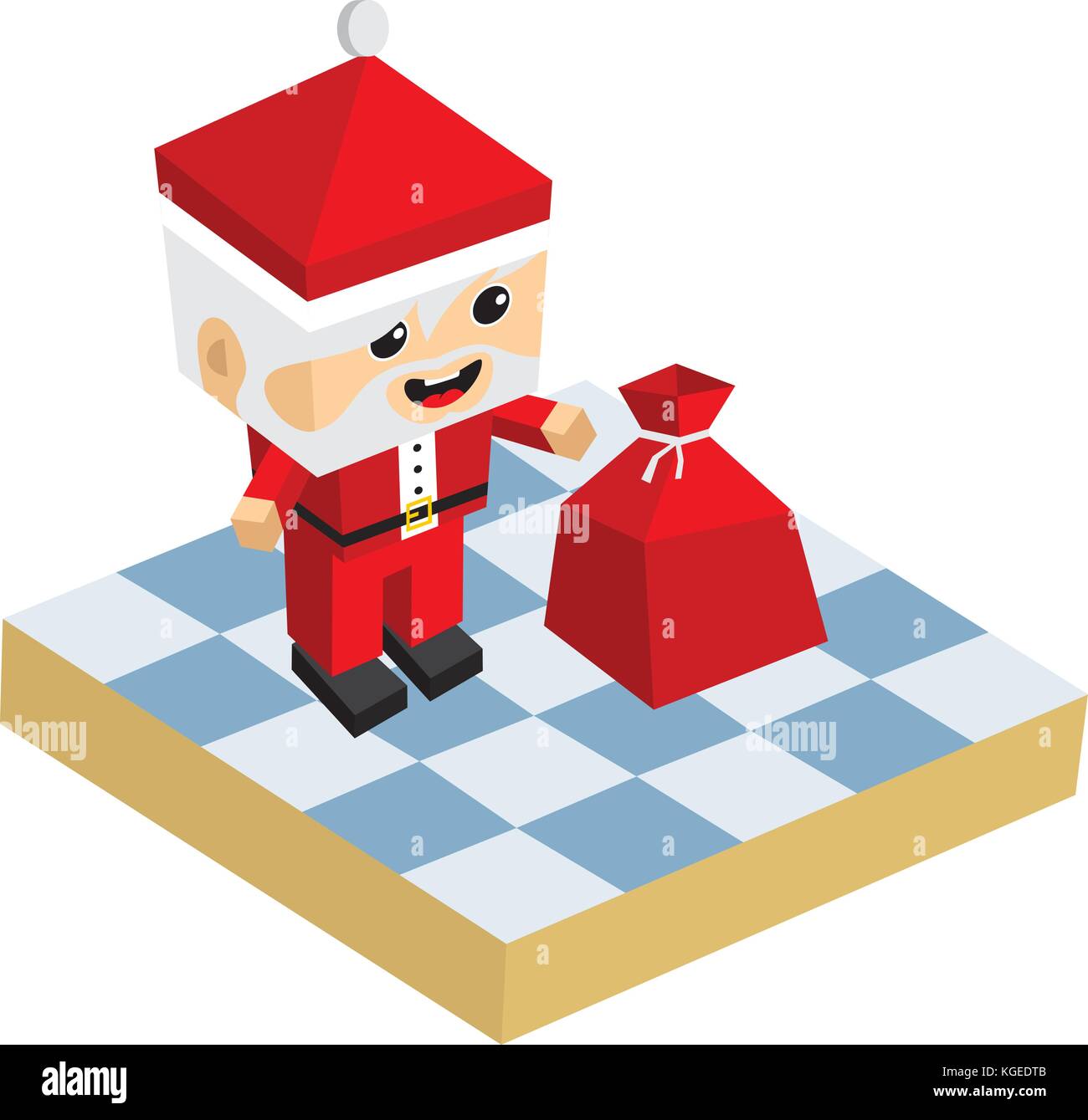 block isometric cartoon character vector art graphic Stock Vector Image ...