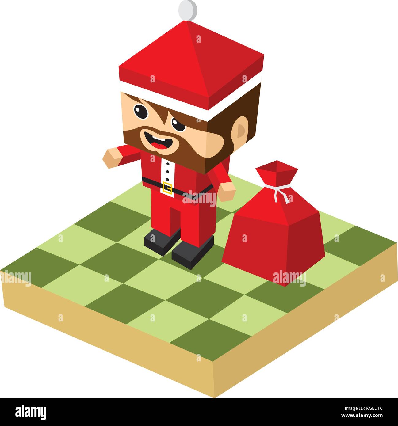 block isometric cartoon character vector art graphic Stock Vector Image ...
