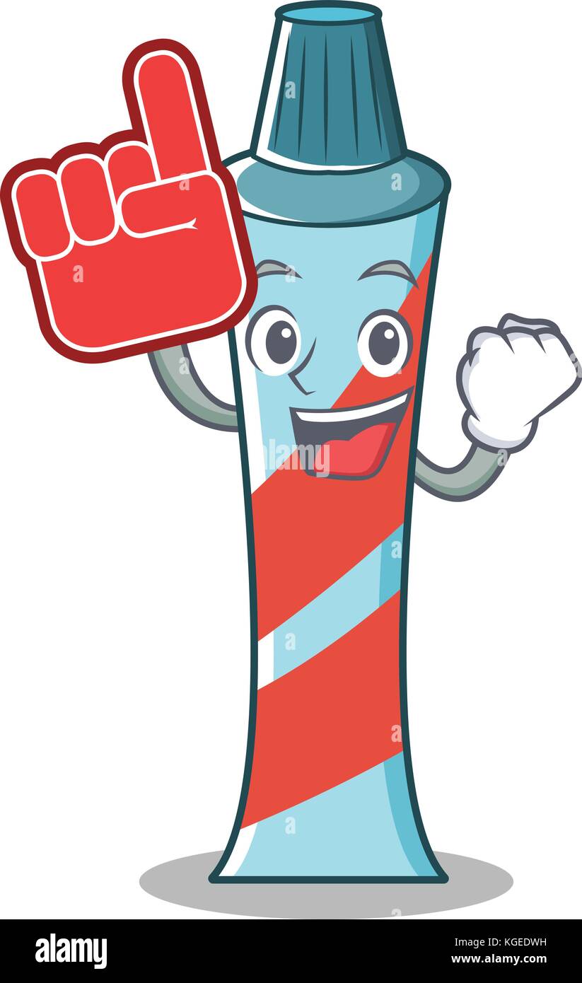 Foam finger toothpaste character cartoon style Stock Vector Image & Art ...