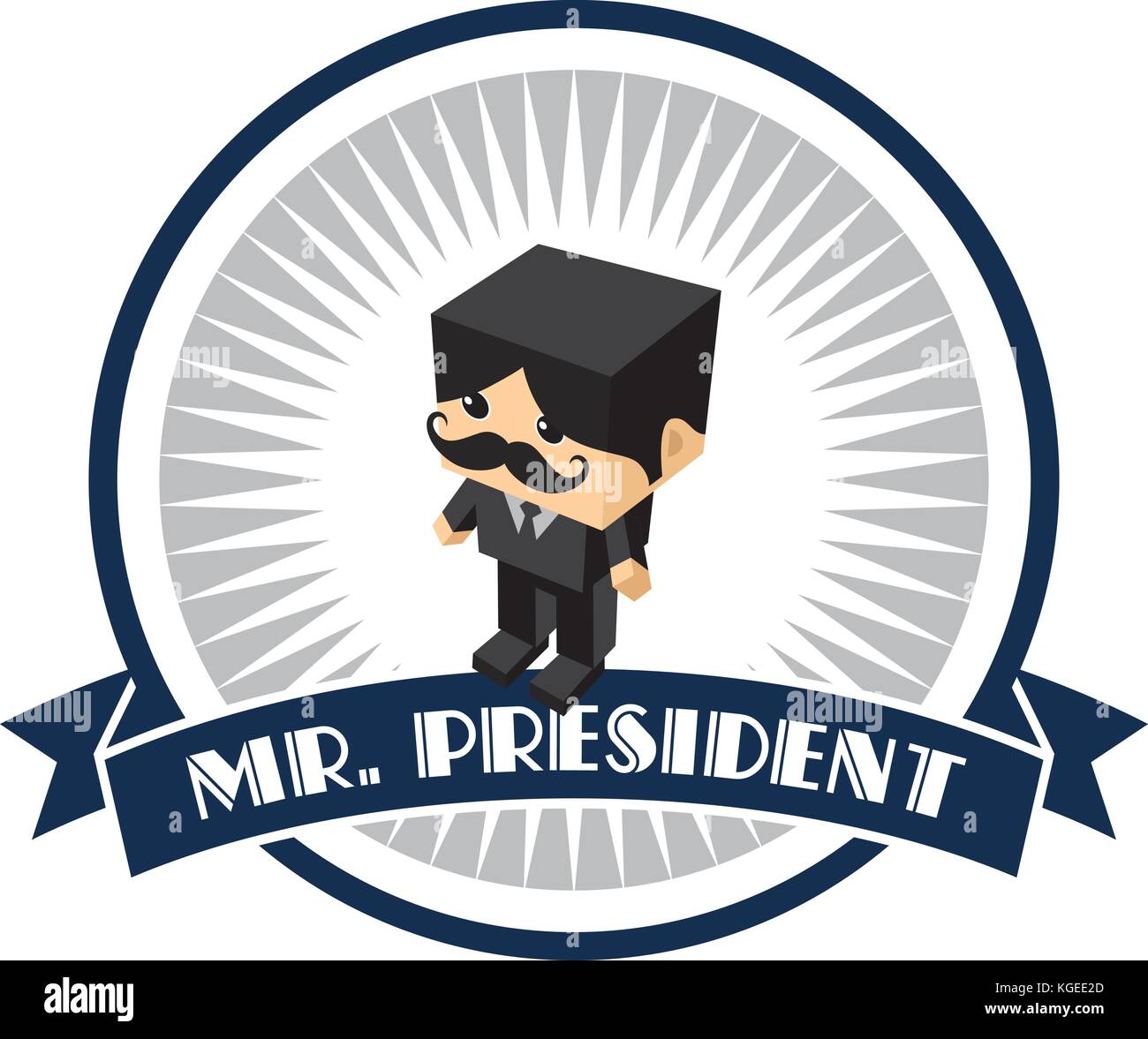 block isometric cartoon character vector art graphic Stock Vector Image ...