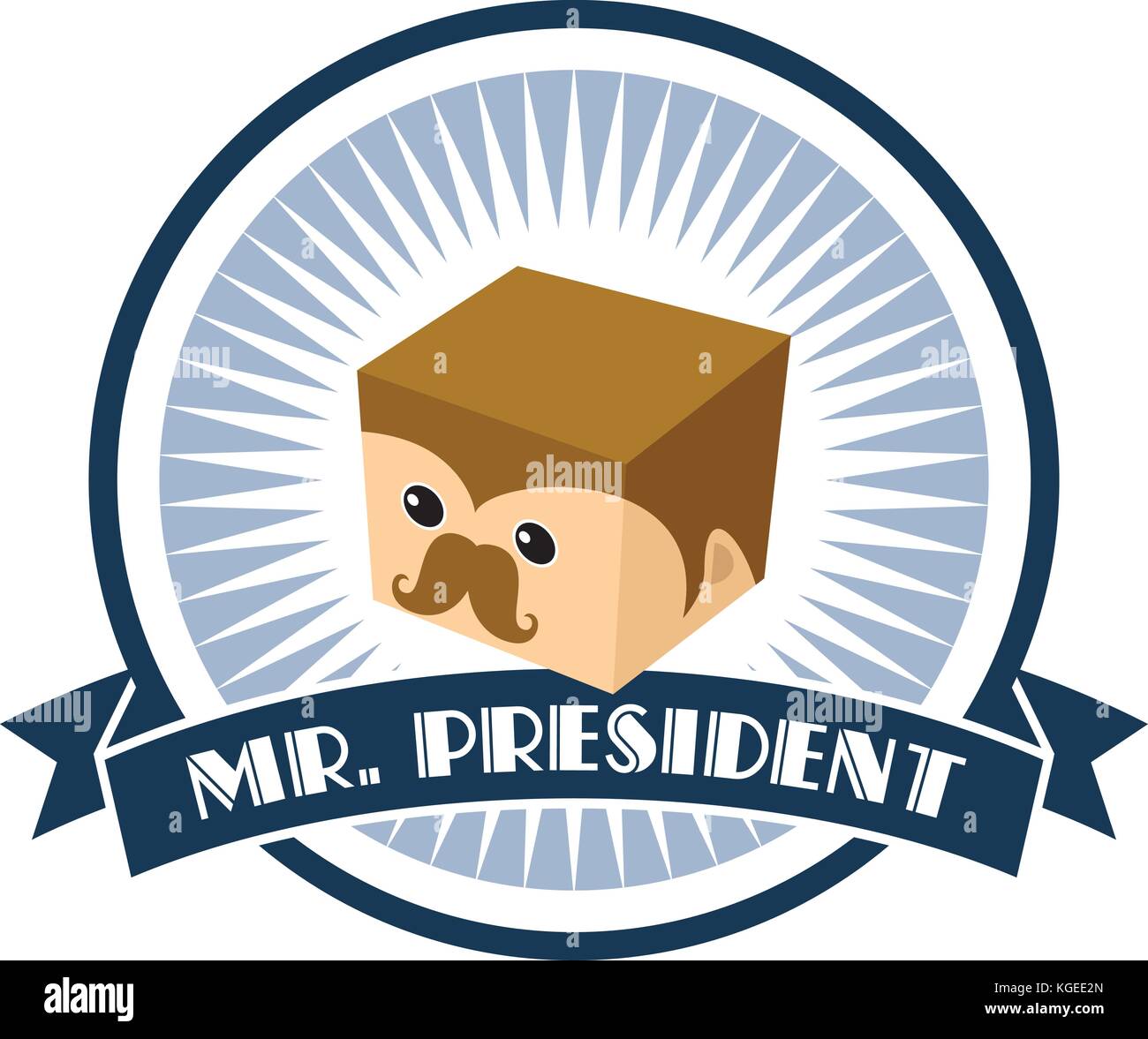 block isometric cartoon character vector art graphic Stock Vector Image ...